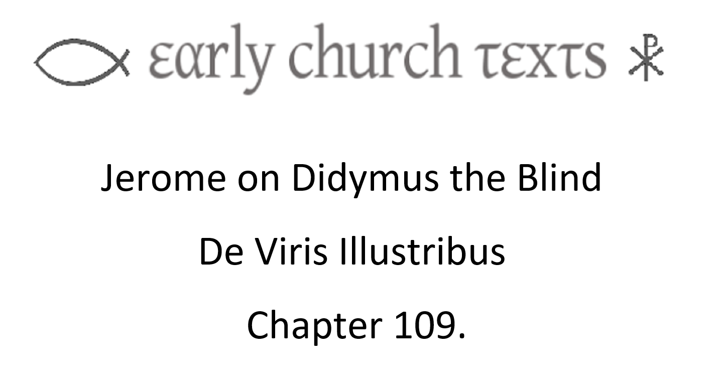 Jerome on Didymus
