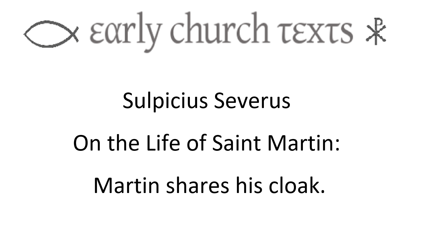 Sulpicius Severus on Martin of Tours sharing his cloak